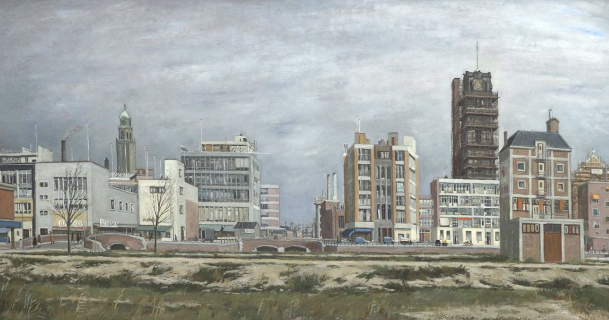 Nieuwe aanwinst voor Museum Rotterdam: groot schilderij met skyline ...